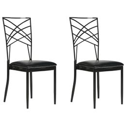 Beliani BANKETTSTUHL 2er-Set Schwarz Girard