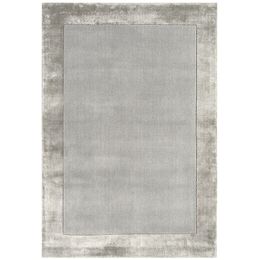 KADIMA DESIGN WOLLTEPPICH handgewebt TYNE, mit Bord&uuml;re, Silber, 120 x 170 cm
