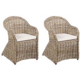 Beliani GARTENSESSEL 2er Set Beige Susua II