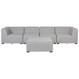 Beliani LOUNGE SET 4-Sitzer hellgrau modular Arezzo