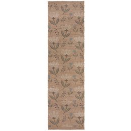 KADIMA DESIGN JUTETEPPICH handgewebt JED, floral, Natur, 60 x 230 cm