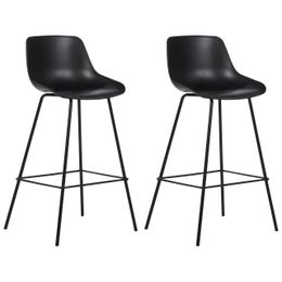Beliani BARSTUHL 2er-Set Kunststoff/Metall schwarz Emmet