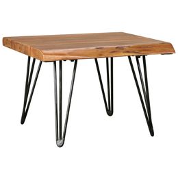 KADIMA DESIGN COUCHTISCH Massivholz Sheesham mit Baumkante und Haarnadelbeinen, Stil Nat&uuml;rlichkeit