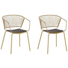Beliani METALLSTUHL 2er-Set Gold Rigby