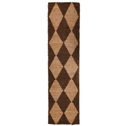 KADIMA DESIGN JUTETEPPICH BAIN, mit Rautenmuster, Braun, 80 x 230 cm