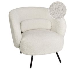 Beliani SESSEL Boucl&eacute; Cremewei&szlig; Makela