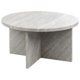 Beliani COUCHTISCH grau Steinoptik rund 80 cm Stanton