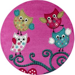 KADIMA DESIGN SPIELTEPPICH TASNA in Violett, mit Eulen-Motiv, &Oslash; 160 cm