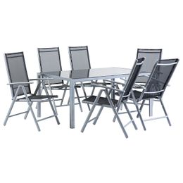 Beliani GARTENM&Ouml;BEL SET 6-Sitzer Aluminium schwarz Catania