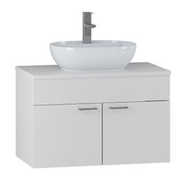 Badplaats WASCHBECKENUNTERSCHRANK Colorado 2 Schubladen Wei&szlig; Matt - 80 x 46 x 52 cm