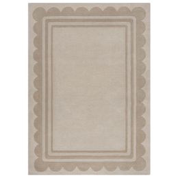 KADIMA DESIGN TEPPICH aus Wolle WENSUM in Beige, geometrisch, 160 x 230 cm
