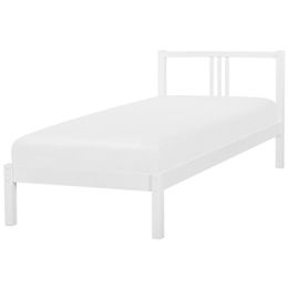 Beliani BETT mit Lattenrost 90/200 cm Wei&szlig; Vannes
