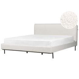 Beliani POLSTERBETT mit Lattenrost 180x200 cm Wei&szlig; Corio