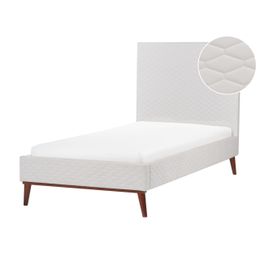 Beliani POLSTERBETT mit Lattenrost 90x200 cm Wei&szlig; Bayonne