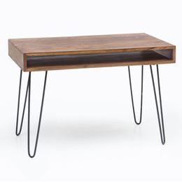 KADIMA DESIGN SCHREIBTISCH &ndash; Massivholz, Industrial Retro, gro&szlig;e Platte, Haarnadelbeine