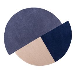 KADIMA DESIGN WOLLTEPPICH HALLEIN, geometrisch, Blau-Beige, &Oslash; 200 cm
