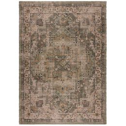 KADIMA DESIGN JUTETEPPICH DEEPE, klassisch im Vintage-Stil, Braun-Gr&uuml;n, 80 x 150 cm
