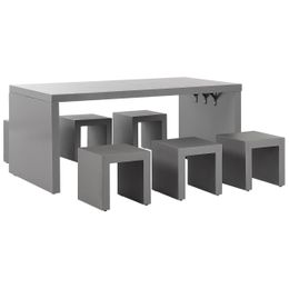 Beliani GARTENM&Ouml;BEL SET 6-Sitzer Beton grau U-Form Taranto