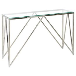 Beliani KONSOLENTISCH Glas transparent/silber Weso