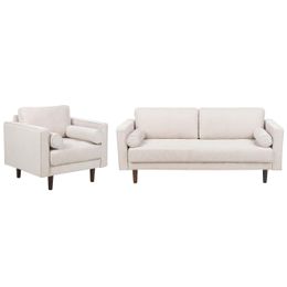 Beliani SOFA-SET 4-sitzer hellbeige Nurmo