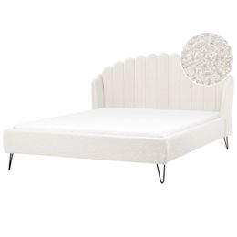 Beliani POLSTERBETT mit Lattenrost 180x200 cm Wei&szlig; Ambillou