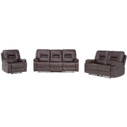 Beliani 6-SITZER SOFA SET Kunstleder Braun Bergen