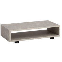 KADIMA DESIGN COUCHTISCH in Stein-Optik Modern mit Stauraum Rechteckig Schlicht, Beige 100x50x25 cm