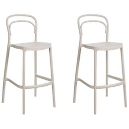 Beliani GARTEN-BARHOCKER 2er-Set Beige Porano