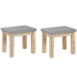 Beliani GARTENSTUHL 2er-Set Akazienholz grau Ostuni