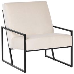 Beliani SESSEL Samtstoff Hellbeige Delary