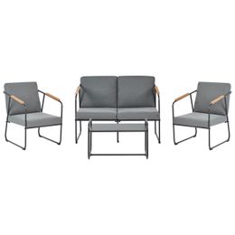 Beliani LOUNGE-SET 4-sitzer Stahl Grau Vezzana