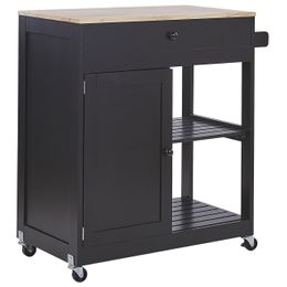 Beliani SERVIERWAGEN Schwarz Trapani