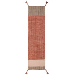 KADIMA DESIGN WOLLTEPPICH handgewebt WEY, gestreift, Rot, 60 x 200 cm