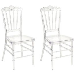 Beliani BANKETTSTUHL 2er-Set Transparent Mendon