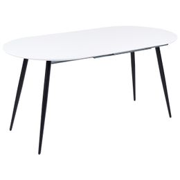 Beliani ESSTISCH wei&szlig;/schwarz 120/160/80 cm ausziehbar Staverton