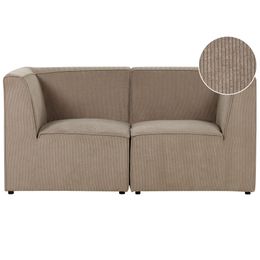 Beliani 2-SITZER-SOFA Cord taupe Lemvig
