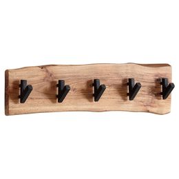 KADIMA DESIGN WANDGARDEROBE Akazie Massivholz Metall Modern 60x17x9 cm mit Naturkante