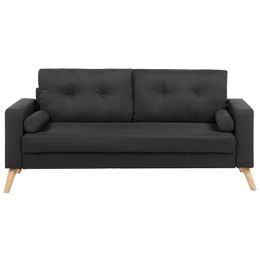 Beliani 2-SITZER-SOFA Polsterbezug Schwarz Kalmar