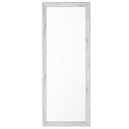 Beliani WANDSPIEGEL wei&szlig;/Holzoptik rechteckig 50/130 cm Benon
