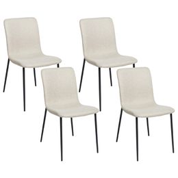 Beliani ESSZIMMERSTUHL 4er-Set Helles Beige Glendive