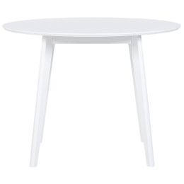 Beliani ESSTISCH 100/100/75 cm Wei&szlig; Rund Roxby