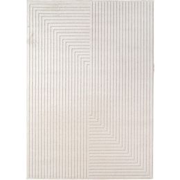 KADIMA DESIGN TEPPICH Outdoor ENGADIN in Creme, im Skandi-Stil mit 3D-Design, aus Polypropylen, 280 x 370 cm