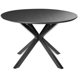 Beliani ESSTISCH Schwarz 120/120 cm Fitzroy