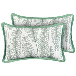 Beliani GARTENKISSEN 2er-Set Gr&uuml;n 30/50 cm Meadow