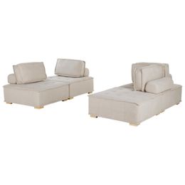 Beliani 4-SITZER SOFA SET Polsterbezug Beige Tibro