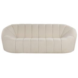 Beliani 3-SITZER-SOFA Polyester Wei&szlig; Lomma