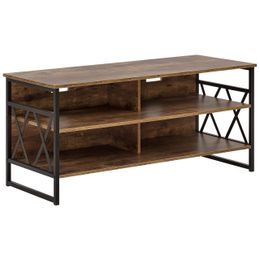 Beliani TV-M&Ouml;BEL Dunkelbraun, Schwarz CARLISLE 51/120/57 cm