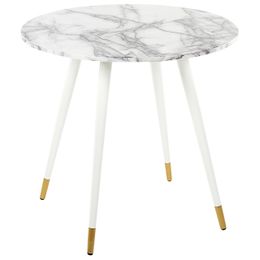Beliani ESSTISCH 80/75 cm Marmor Rund Gutiere