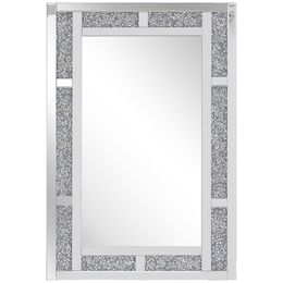 Beliani WANDSPIEGEL silber 60/90 cm Glitzer-Effekt Avrille