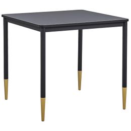 Beliani ESSTISCH 80/80/75 cm Schwarz, Goldfarben Quadratisch Shalford